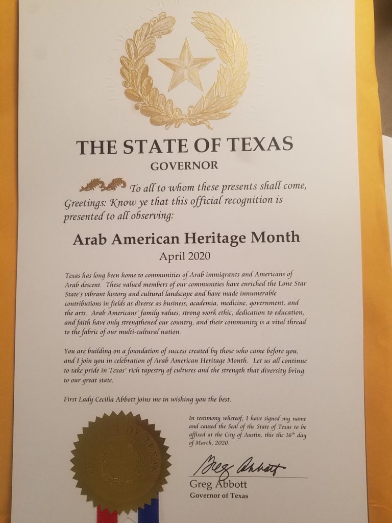 Governors Issue Proclamations for National Arab American Heritage Month