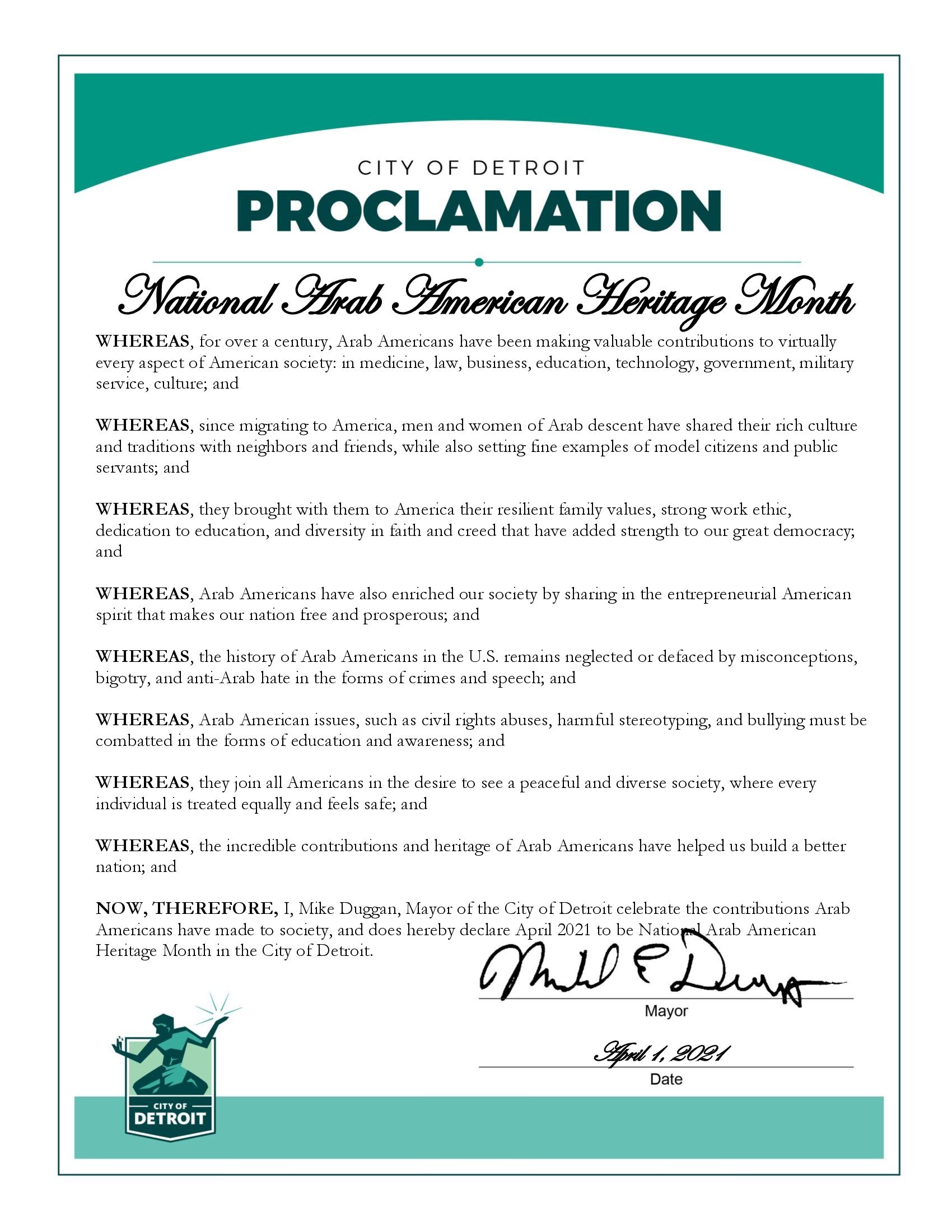 Proclamations and Resolutions Issued in Commemoration of National Arab ...