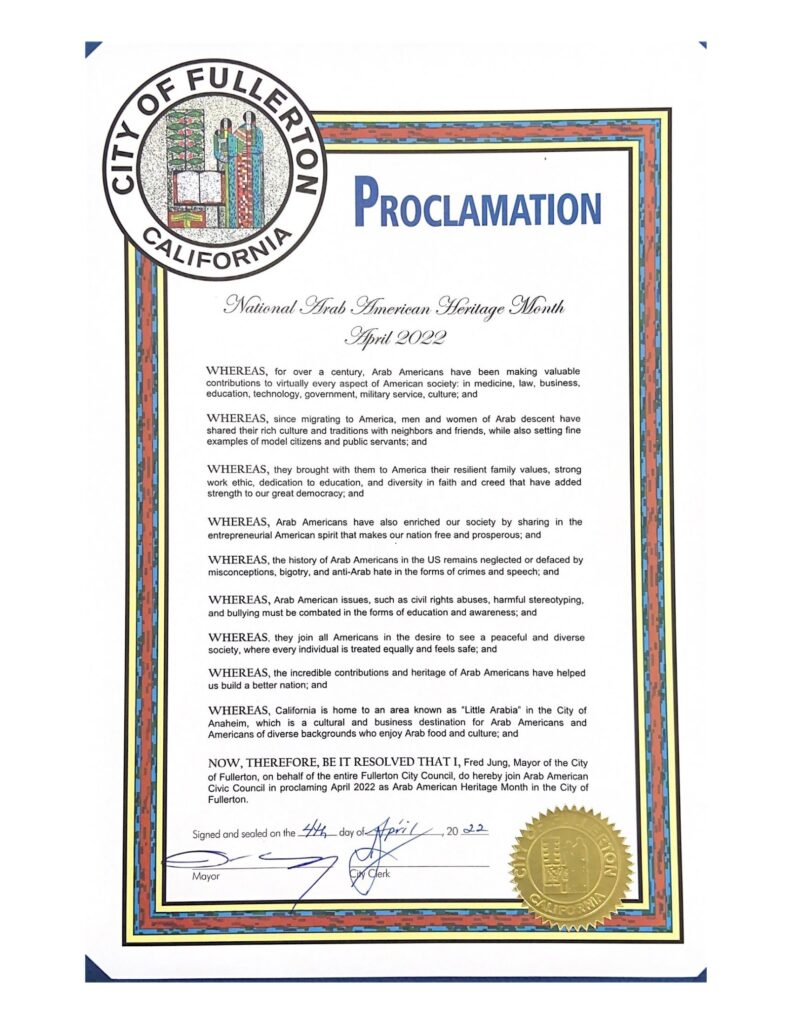 Proclamations and Resolutions Issued in Commemoration of National Arab ...