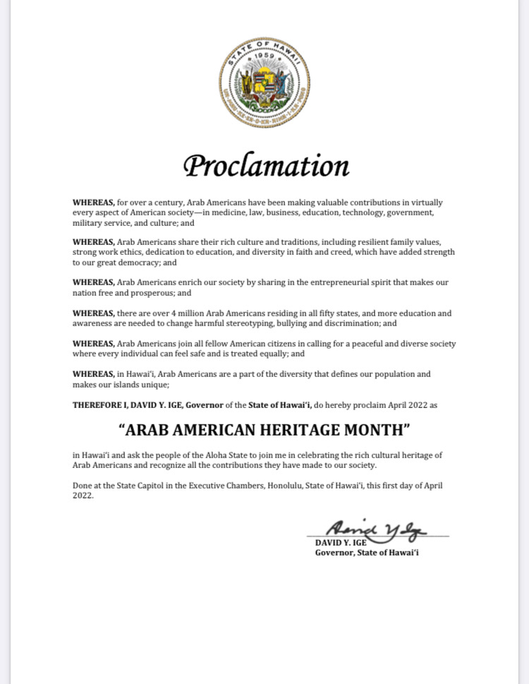 Proclamations and Resolutions Issued in Commemoration of National Arab ...