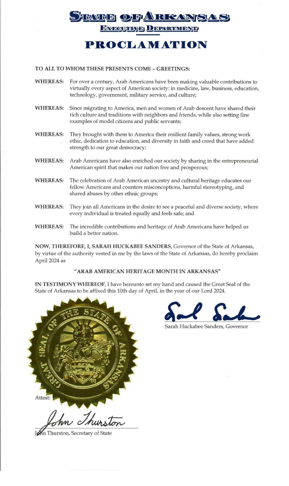 Proclamations, Resolutions, and Statements in Commemoration of National ...