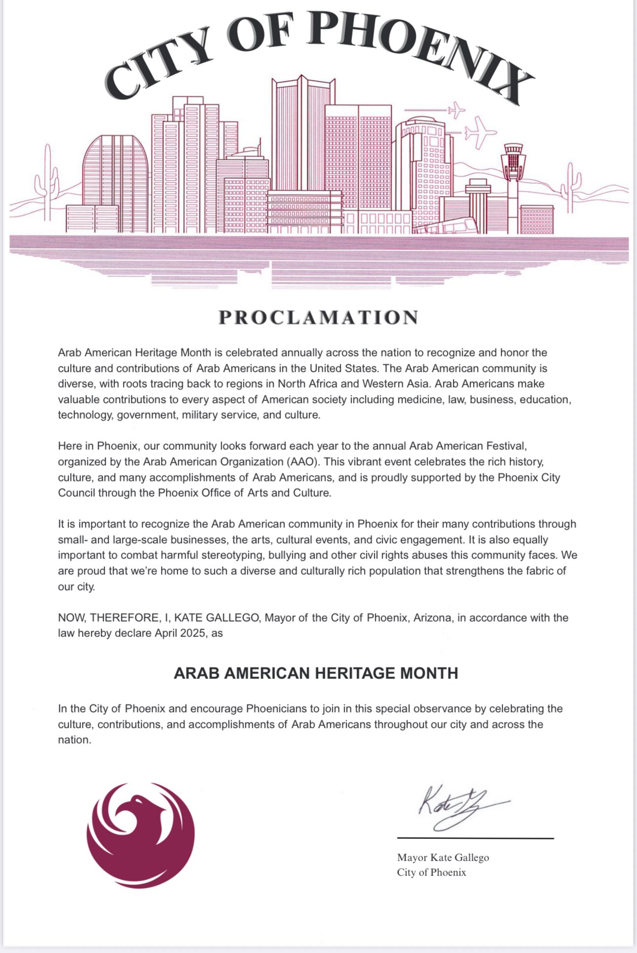 Proclamations for National Arab American Heritage Month-April 2025