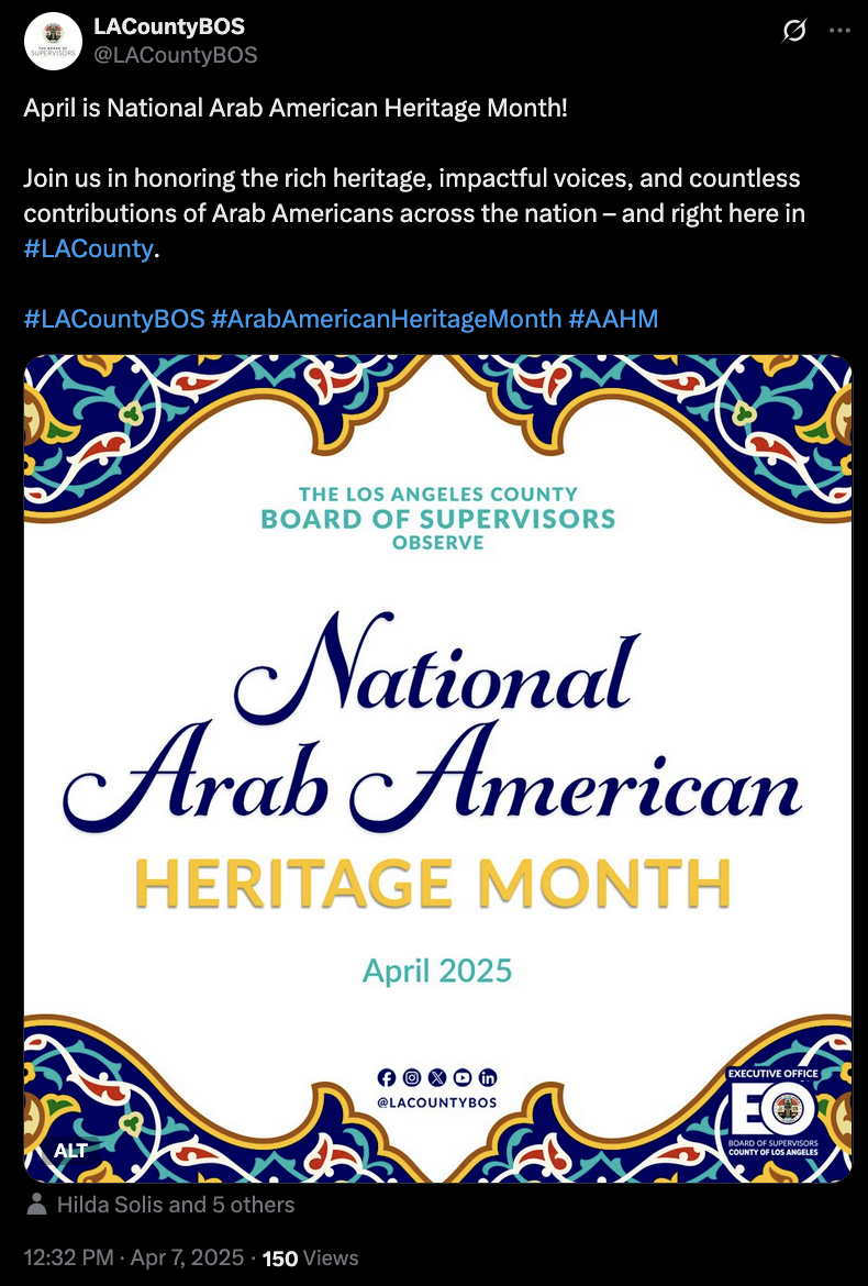 Proclamations for National Arab American Heritage Month-April 2025